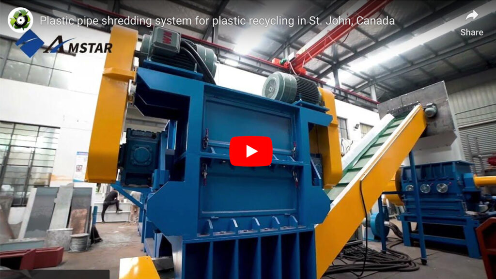 Plastic pipe shredding recycling system in St. John, Canada - Plastic ...